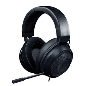 razer kraken gaming headset: lightweight aluminum frame - retractable noise isolating microphone - for pc, ps4, ps5, switch, xbox one, xbox series x & s, mobile - 3.5 mm headphone jack - classic black