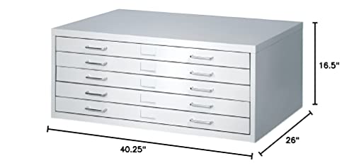 Safco Products 4969LG Facil Steel Flat File, Small (Optional Base Sold Separately), Light Gray