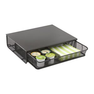 Safco Products 3274BL Onyx Mesh Hospitality Organizer, 1 Drawer, Black, 12 ½"W x 11 ¼"D x 3 ¼"H