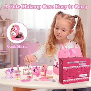 Kids Washable Makeup Girls Toys - Girls Makeup Kit for Kids Make up Set Real Makeup for Kid Little Girls Toddlers Children Princess Christmas Birthday Gifts Toys for 3 4 5 6 7 8 9 10 Year Old Girls