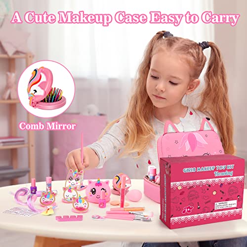 Kids Washable Makeup Girls Toys - Girls Makeup Kit for Kids Make up Set Real Makeup for Kid Little Girls Toddlers Children Princess Christmas Birthday Gifts Toys for 3 4 5 6 7 8 9 10 Year Old Girls