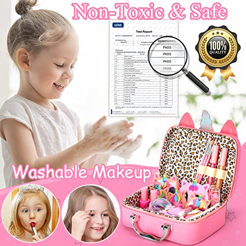 Kids Washable Makeup Girls Toys - Girls Makeup Kit for Kids Make up Set Real Makeup for Kid Little Girls Toddlers Children Princess Christmas Birthday Gifts Toys for 3 4 5 6 7 8 9 10 Year Old Girls