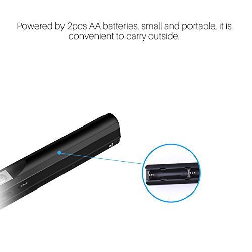 Portable Handheld Scanner, ANNCARY Document Wand Scanner Handheld for Business Photo Picture Receipts Books JPG/PDF Format Selection Micro SD Card Hand Scanner-B