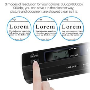 Portable Handheld Scanner, ANNCARY Document Wand Scanner Handheld for Business Photo Picture Receipts Books JPG/PDF Format Selection Micro SD Card Hand Scanner-B