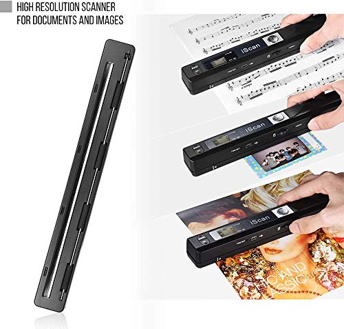 Portable Handheld Scanner, ANNCARY Document Wand Scanner Handheld for Business Photo Picture Receipts Books JPG/PDF Format Selection Micro SD Card Hand Scanner-B