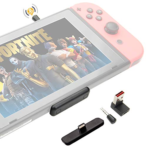 GuliKit Route Air Pro Bluetooth Adapter for Nintendo Switch/Switch OLED/Switch Lite PS4 PC, Bluetooth Wireless Audio Transmitter with aptX LL, Support in-Game Voice Chat, Connect Bluetooth Headphones