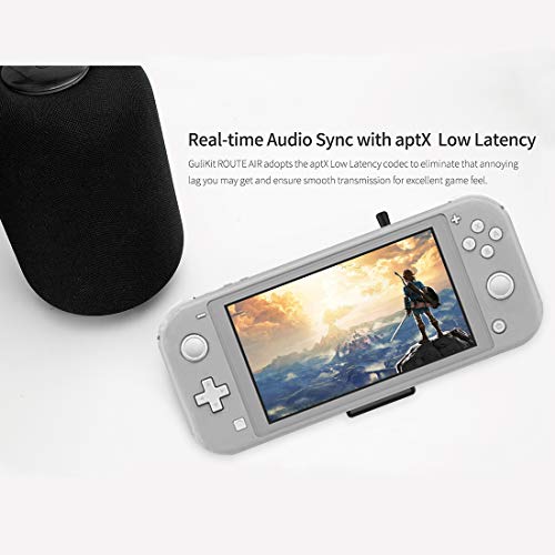 GuliKit Route Air Pro Bluetooth Adapter for Nintendo Switch/Switch OLED/Switch Lite PS4 PC, Bluetooth Wireless Audio Transmitter with aptX LL, Support in-Game Voice Chat, Connect Bluetooth Headphones