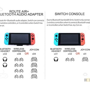 GuliKit Route Air Pro Bluetooth Adapter for Nintendo Switch/Switch OLED/Switch Lite PS4 PC, Bluetooth Wireless Audio Transmitter with aptX LL, Support in-Game Voice Chat, Connect Bluetooth Headphones