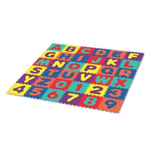 alphabet & numbers rubber eva foam puzzle play mat floor. 36 interlocking playmat tiles (tile:12x12 inch/36 sq.feet coverage). ideal for crawling baby, infant, classroom, toddlers, kids, gym workout