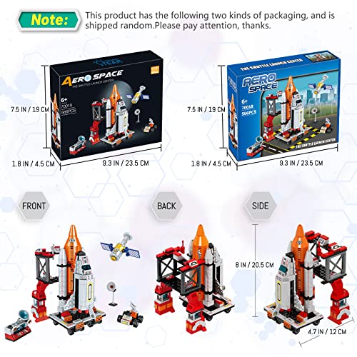 Space Exploration Shuttle Toys for 6 7 8 9 10 11 12 Year Old Boys 12-in-1 STEM Aerospace Building Kit Toy with Heavy Transport Rocket and Launcher Best Gifts for 6-12 Year Old Boys (566 PCS)