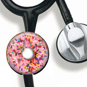 donut stethoscope tag personalized,nurse doctor stethoscope id tag customized, medical stethoscope name tag with writable surface-black