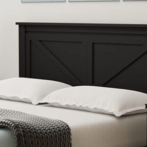 Glenwillow Home Farmhouse Solid Wood Platform Bed in Queen - Ebony (Black)