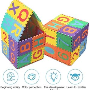 Kangler Kids Foam Puzzle Play Mat (36-Piece Set) 5.9inch x 5.9inch Interlocking EVA Floor Tiles with Alphabet and Numbers