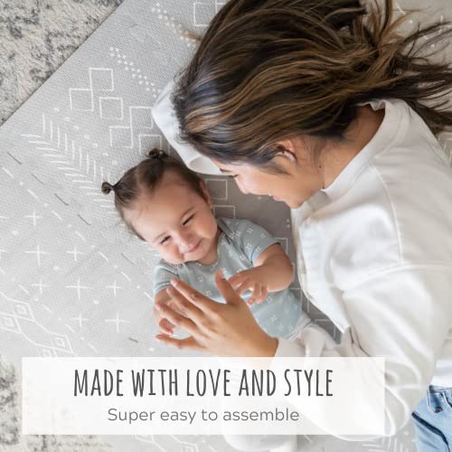 Stylish Baby Play Mat - Soft, Easy to Clean 5.6 x 4 ft. Floor Mat Creates A Safe Play Area for Your Baby Boy or Girl - The Perfect Modern Foam Playmat Fits Nicely with Your Kids Playroom Or Home Decor