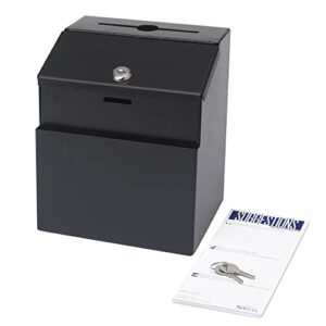 safco products 4232bl steel suggestion box, black