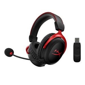 hyperx cloud ii wireless - gaming headset for pc, ps4/ps5, nintendo switch, long lasting battery up to 30 hours, 7.1 surround sound, memory foam, detachable noise cancelling microphone, mic monitoring