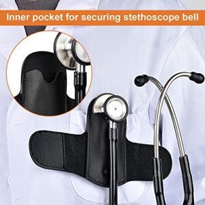 iGuerburn Premium Leather Stethoscope Holder for Littmann & Most Stethoscope, Portable Clip-on Stethoscope Holster for Waist Belt/Scrubs/Pockets (for Right-Handed People)