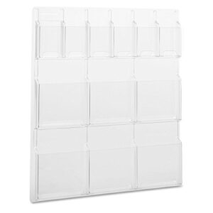 safco 5606cl reveal clear literature displays 12 compartments 30w x 2d x 34-3/4h clear