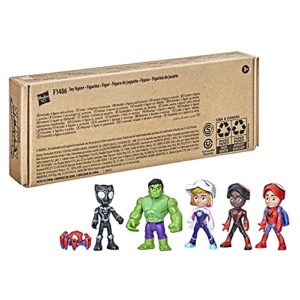 Marvel Hasbro Spidey and His Amazing Friends Hero Reveal Multipack with Mask-Flip Feature, 4-Inch Scale Action Figure Toys, Kids Ages 3 and Up, Frustration-Free Package , Black