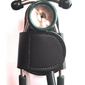 The BATCLIP (Black) - Premium Leather Handmade Clip-on Stethoscope Hip Holder; no More Neck Carrying, Loss, or Misplacement. Proudly Carry Your high-end Stethoscope with Taste and Style.