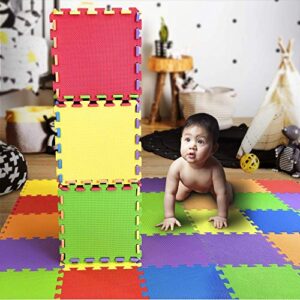 Non-Toxic Play Mat for Kids Toddlers Childrens Infants - Interlocking Foam Puzzle Thickest Baby Mat for Play & Exercise 36 Tiles 12x12in (10mm) - Floor Coverage 36 Sq Ft