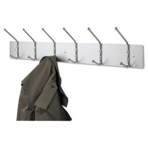 Safco Wall Mount Rack Coat Hook, 6-Hook 4162. Coat Hooks for Hanging Coats, Purses, Bags, Umbrellas and More. Perfect for Hallways and Entryways.