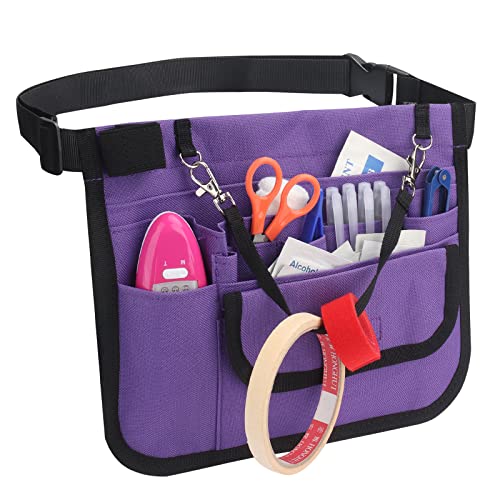 Wessleco Nurse fanny pack for women, Nurse Utility Belt with Stethoscope Holder, Nurse Waist Belt Organizer Pouch(Purple)