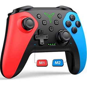 wireless switch controller for nintendo switch/lite/oled controller, switch controller with a mouse touch feeling on back buttons, extra switch pro controller with wake-up,programmable, turbo function