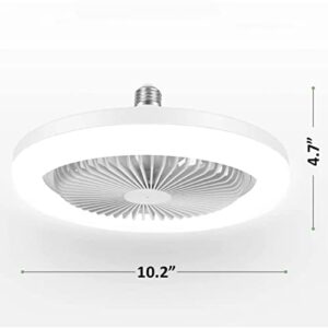 Gosuguu Modern Ceiling Fan with Lights- Enclosed Low Profile Fan Light Hidden Electric Quiet Fan with LED Light for Bedroom, Kitchen, Living Room W