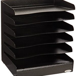 Safco ProductsSteel 6-Tier Horizontal Organizer, 3128BL, Durable All Steel Construction, Black Powder Coat Finish, for Home,Office & Classroom Organization