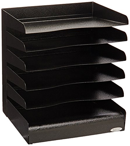 Safco ProductsSteel 6-Tier Horizontal Organizer, 3128BL, Durable All Steel Construction, Black Powder Coat Finish, for Home,Office & Classroom Organization