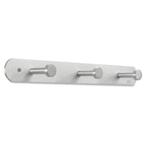 Safco 4201 Nail Head Wall Coat Rack, Three Hooks, Metal, Satin Aluminum