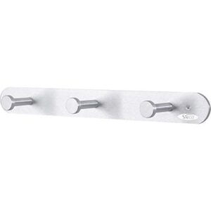 Safco 4201 Nail Head Wall Coat Rack, Three Hooks, Metal, Satin Aluminum