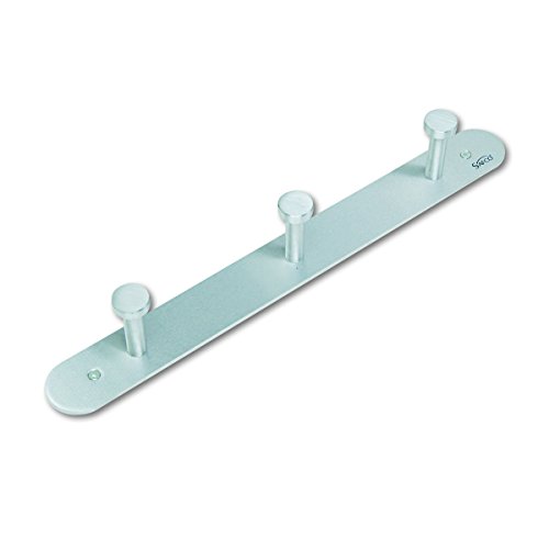 Safco 4201 Nail Head Wall Coat Rack, Three Hooks, Metal, Satin Aluminum