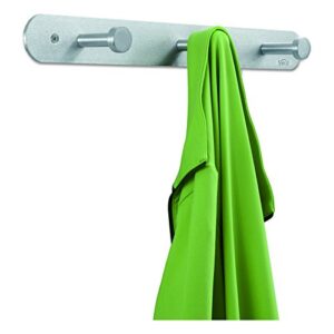 Safco 4201 Nail Head Wall Coat Rack, Three Hooks, Metal, Satin Aluminum