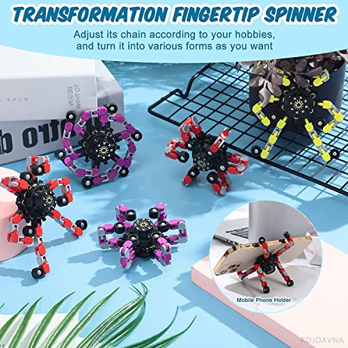 10pcs Random Colour Fidget Decompressor,DIY Deformable Robot Toys ,Decompressor ,Deformable Creative Gyro Toys,Stress Relief Chain Toy for Adults, Easter Basket Stuffers