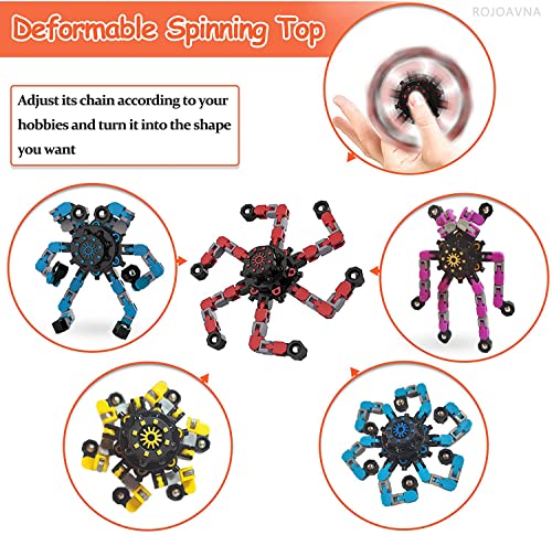 10pcs Random Colour Fidget Decompressor,DIY Deformable Robot Toys ,Decompressor ,Deformable Creative Gyro Toys,Stress Relief Chain Toy for Adults, Easter Basket Stuffers