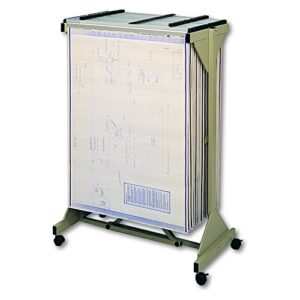 Safco Products Mobile Plan Center (5060) Steel Floor Mount Document Sorter Reducing Clutter & Easily Transportable 18 Clamps Fits 24" - 42" Hanging Clamps Holds Docs, Plans, Artwork, Drawings