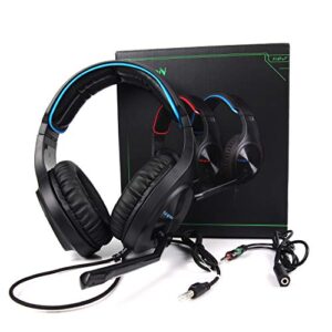 LETTON L6 3.5mm Gaming Headset Stereo Over Ear Wired Noise Canceling Headphones,Deep Bass Volume Control Xbox One PS4 PC Mac Headphones with Microphone for Laptop Nintendo Switch Games (Blue)