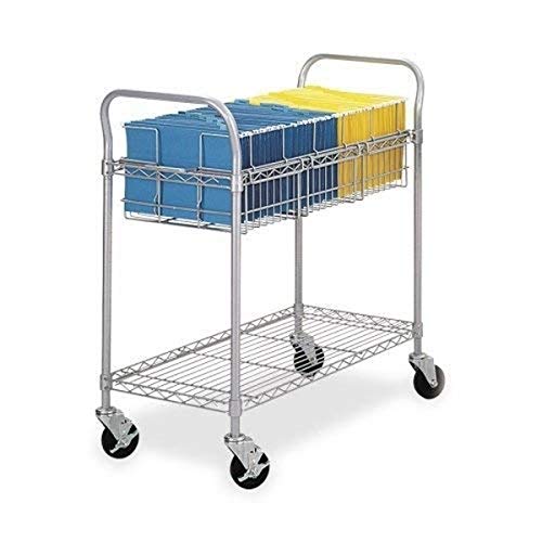 Safco Products 5235GR Wire Mail Cart Holds 75 Legal Folders, Sold Separately, Gray