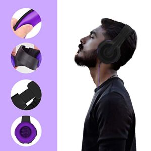 Anivia Computer Wired Over Ear Headphones Updated AH68 Stereo Surround Sound Headsets Gaming Headset with HD Mic, Volume Control, Noise Isolating, Bass, 3.5mm Audio-Jack for Multi-Platforms, Purple