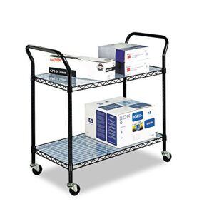 safco 5337bl wire utility cart two-shelf 43-3/4w x 19-1/4d x 40-1/2h black