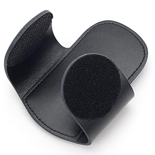 SECURE-A-SCOPE -100% Black Genuine Leather Stethoscope Holder with Clip for All Models: ADC, MDF, Adscope, Littmann. Perfect for physicians, Nurses, EMT, Medical Nursing Students.