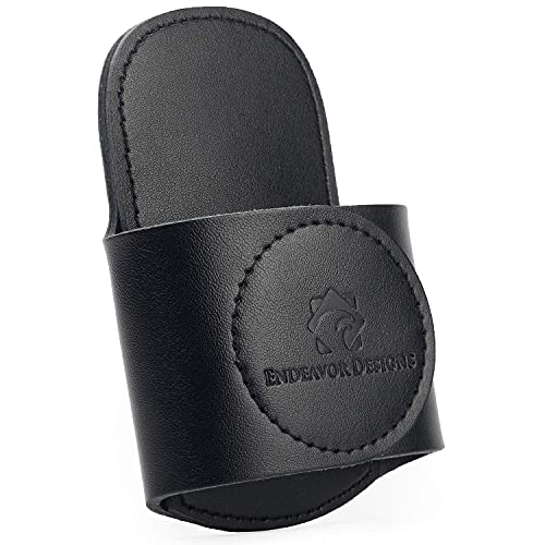 SECURE-A-SCOPE -100% Black Genuine Leather Stethoscope Holder with Clip for All Models: ADC, MDF, Adscope, Littmann. Perfect for physicians, Nurses, EMT, Medical Nursing Students.