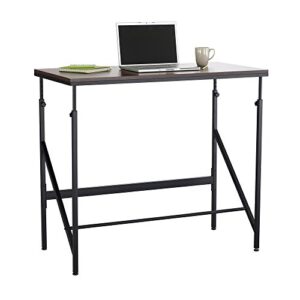 safco products sit/stand bi-level desk, walnut/natural, 48"w x 24"d x 50"h, 1957wl