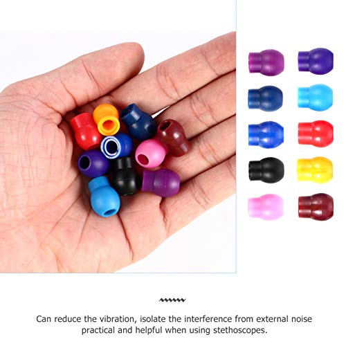 Replacement Ear Tips, 10 Pairs Stethoscope Earplugs Soft-Sealing Earbuds Stethoscope Ear Pieces Replacement Earplugs Accessories Replacement Ear Tips for Stethoscopes, Random Color