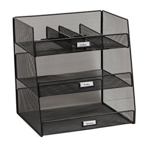 safco products 3293bl onyx mesh break room supplies organizer, black