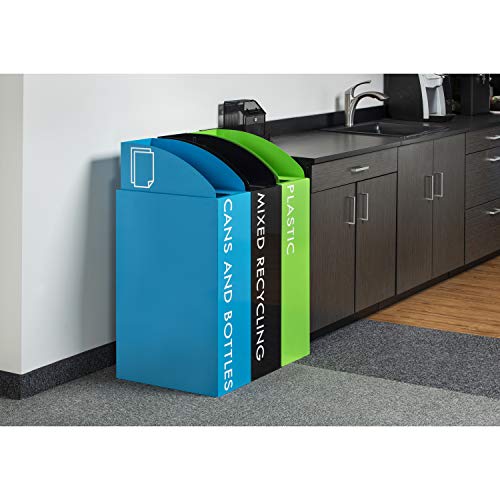 Safco Mixx Recycling Center, Rectangular Receptacle, 29 Gallon