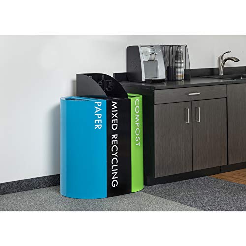 Safco Mixx Recycling Center, Rectangular Receptacle, 29 Gallon