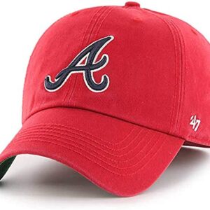 '47 MLB Alternate Clean Up Adjustable Hat, Adult (Atlanta Braves Red)